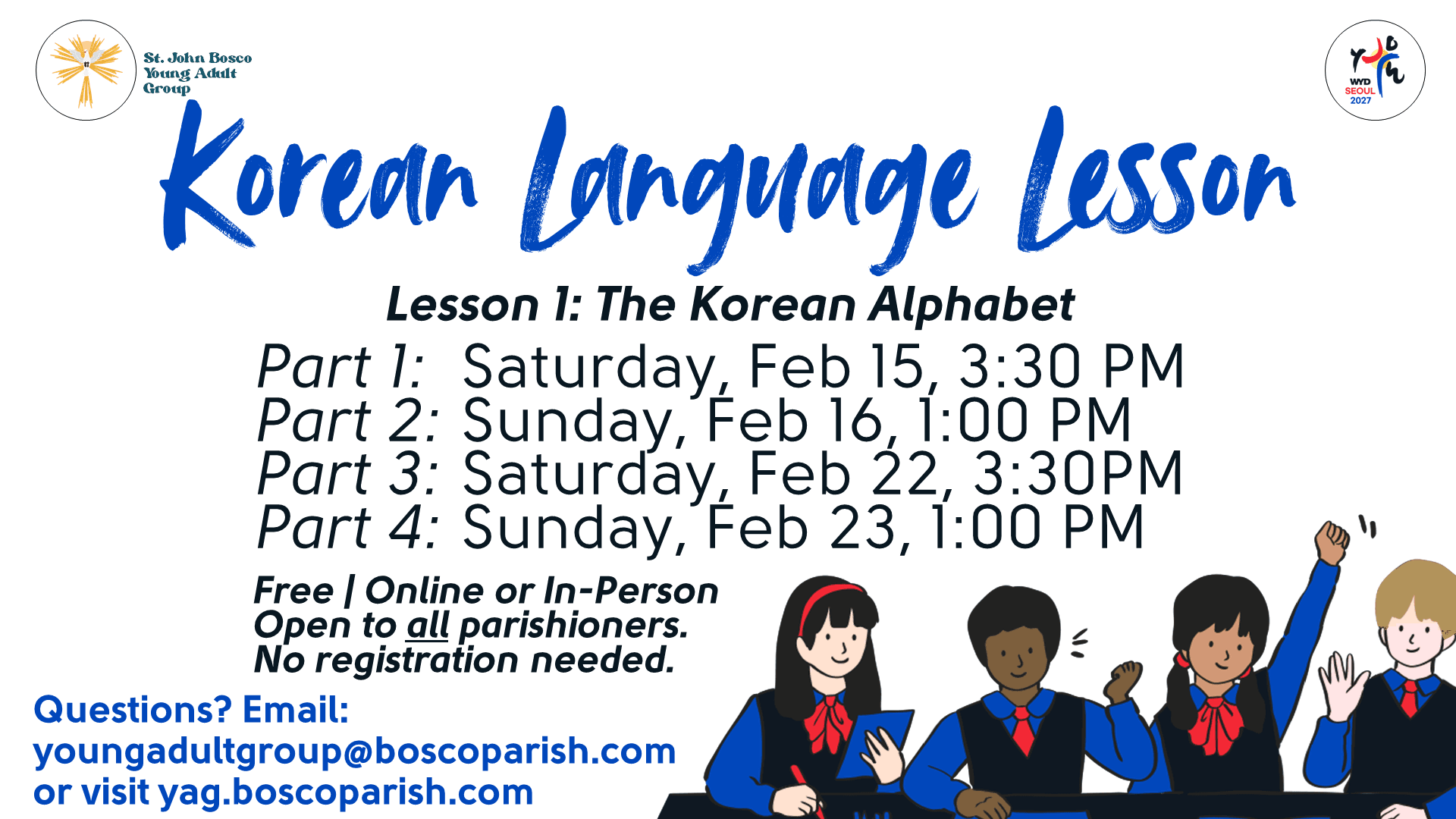Korean Language Lesson #3 – St. John Bosco Catholic Church